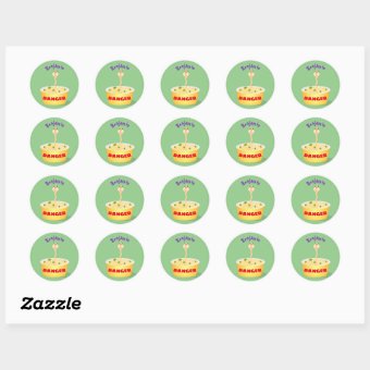 Cute noodles snake cartoon illustration humor classic round sticker ...
