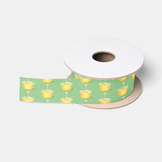 Cute noodles snake cartoon illustration humor satin ribbon | Zazzle