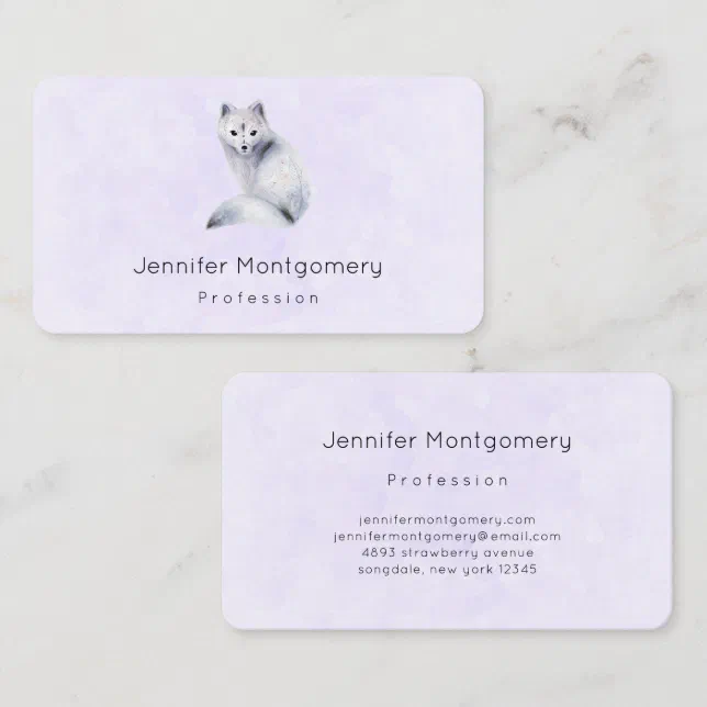 Cute Nordic Fox with Floral Markings Business Card | Zazzle