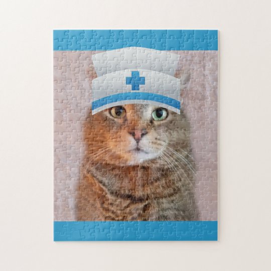 Cute Nurse Cat Jigsaw Puzzle | Zazzle.com