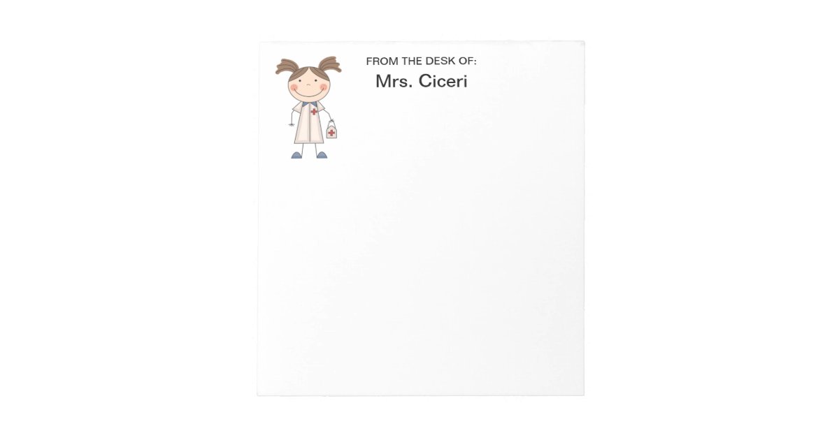 Cute Nurse Notepad | Zazzle
