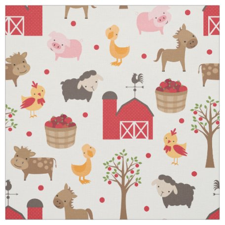 Baby Farm Animals Fabric | Zazzle.com