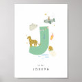 Cute Nursery Personalized Alphabet Letter J Poster | Zazzle