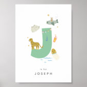 Cute Nursery Personalized Alphabet Letter J Poster | Zazzle