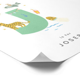 Cute Nursery Personalized Alphabet Letter J Poster | Zazzle