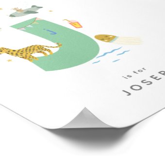 Cute Nursery Personalized Alphabet Letter J Poster | Zazzle