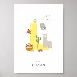 Cute Nursery Personalized Alphabet Letter L Poster | Zazzle
