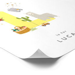 Cute Nursery Personalized Alphabet Letter L Poster | Zazzle