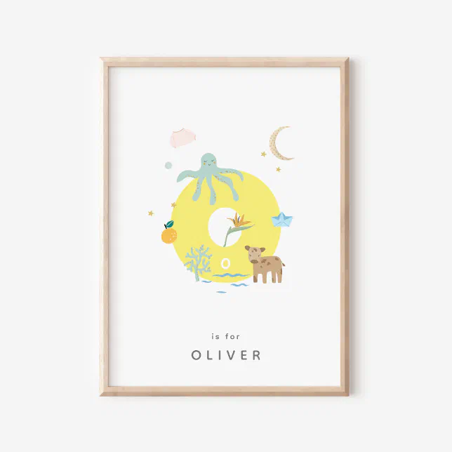 Cute Nursery Personalized Alphabet Letter O Poster | Zazzle