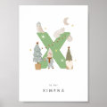 Cute Nursery Personalized Alphabet Letter X Poster | Zazzle