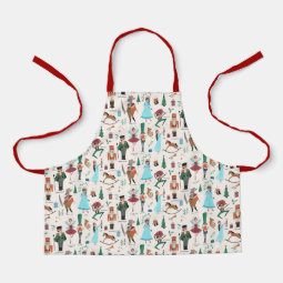 Cute Nutcracker Christmas Holiday Pattern Apron | Zazzle