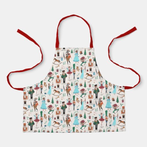 Cute Nutcracker Christmas Holiday Pattern Apron | Zazzle