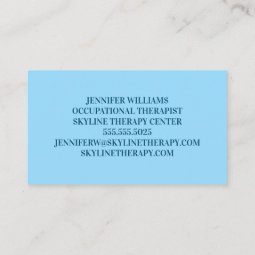 Cute Occupational Therapist Blue Sky Toys Business Card | Zazzle