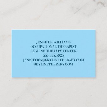 Cute Occupational Therapist Blue Sky Toys Business Card | Zazzle