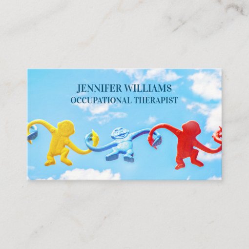 Cute Occupational Therapist Blue Sky Toys Business Card | Zazzle