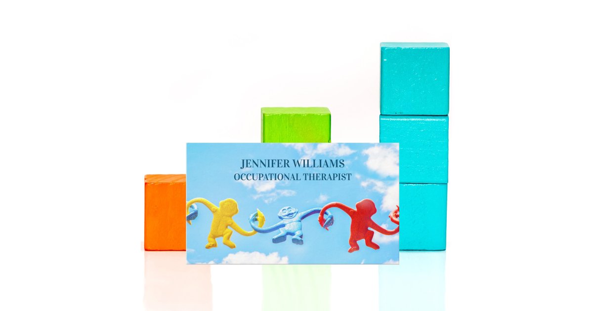 Cute Occupational Therapist Blue Sky Toys Business Card | Zazzle
