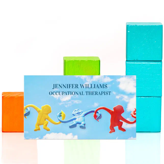 Cute Occupational Therapist Blue Sky Toys Business Card | Zazzle