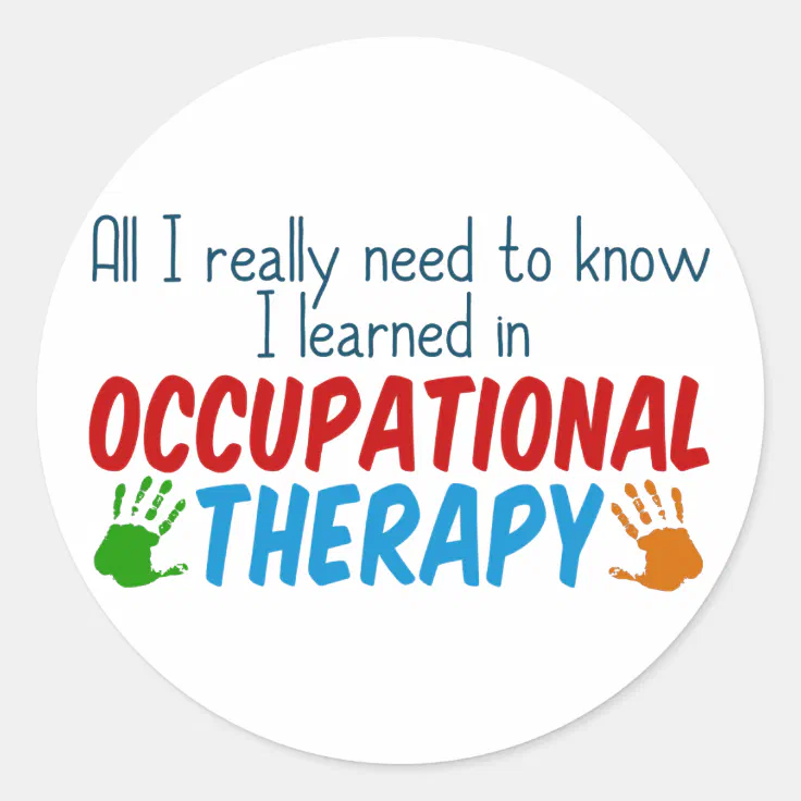 Cute Occupational Therapy Handprints Classic Round Sticker | Zazzle