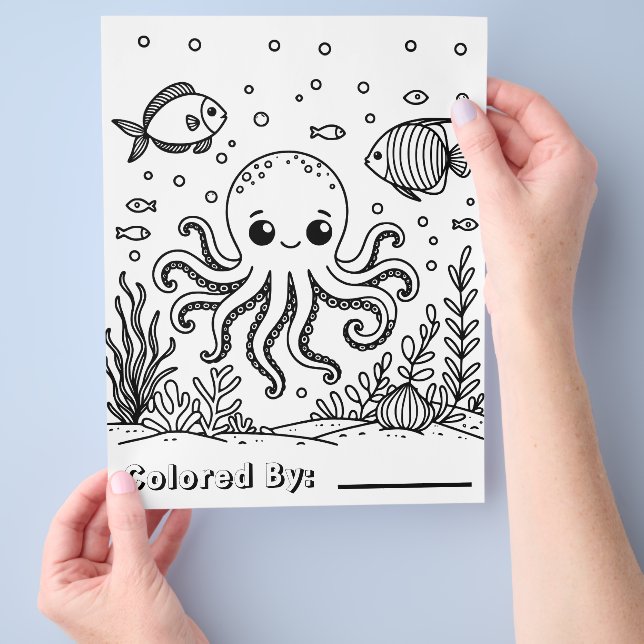octopus coloring book page