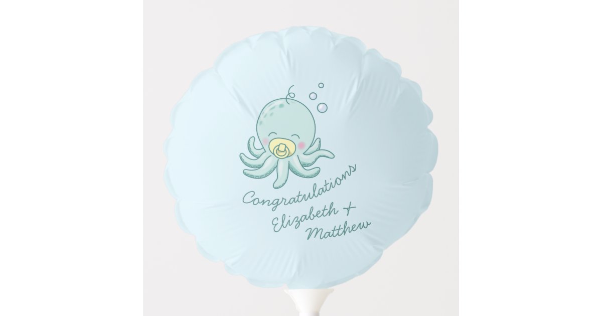 Cute Octopus Baby Shower Kawaii Balloon | Zazzle