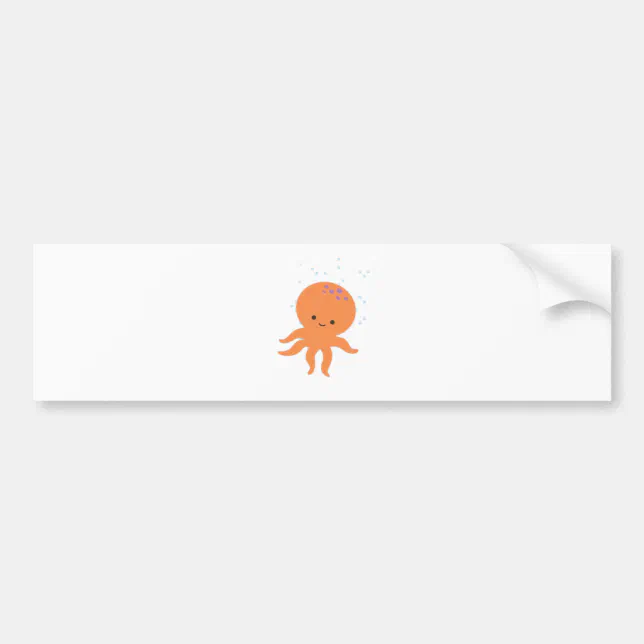 Cute Octopus Cartoon Bumper Sticker | Zazzle