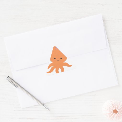 Cute Octopus Cartoon Triangle Sticker | Zazzle