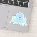 Cute Octopus Light Blue and Green with Polka-Dots Sticker | Zazzle
