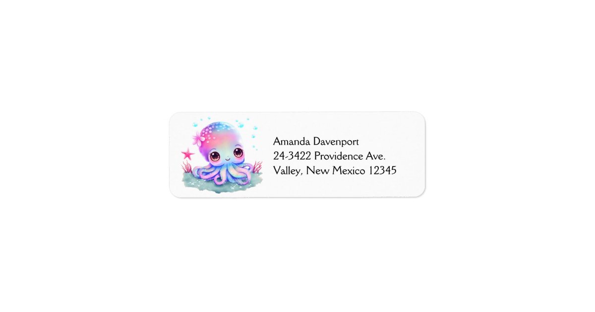 Cute Octopus Sea Creature Label | Zazzle
