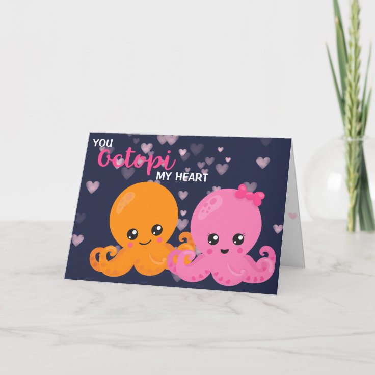 Cute Octopus Valentine Card | Zazzle