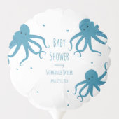Cute Octopuses Heart Blue Baby Shower Balloon | Zazzle