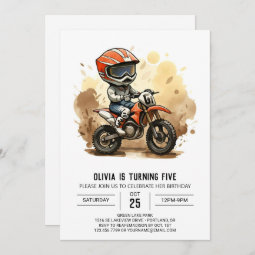 Cute Off-Road Motorcycle Birthday Invitation | Zazzle