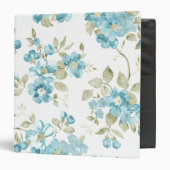Cute Olive Green Aqua Turquoise Floral Watercolor Binder | Zazzle