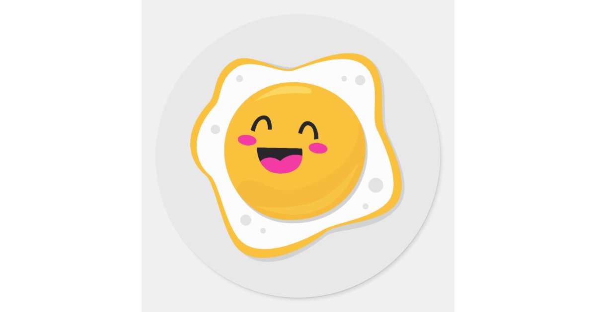 Cute Omelette Design Classic Round Sticker | Zazzle