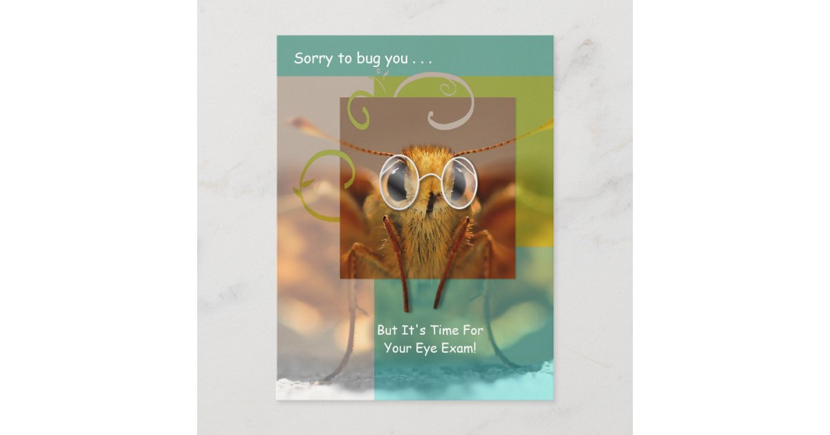 Cute Optometry Eye Exam Appointment Reminder Postcard | Zazzle