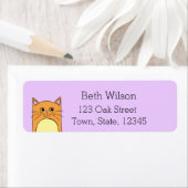 Cute Orange Cat Custom Address Labels | Zazzle