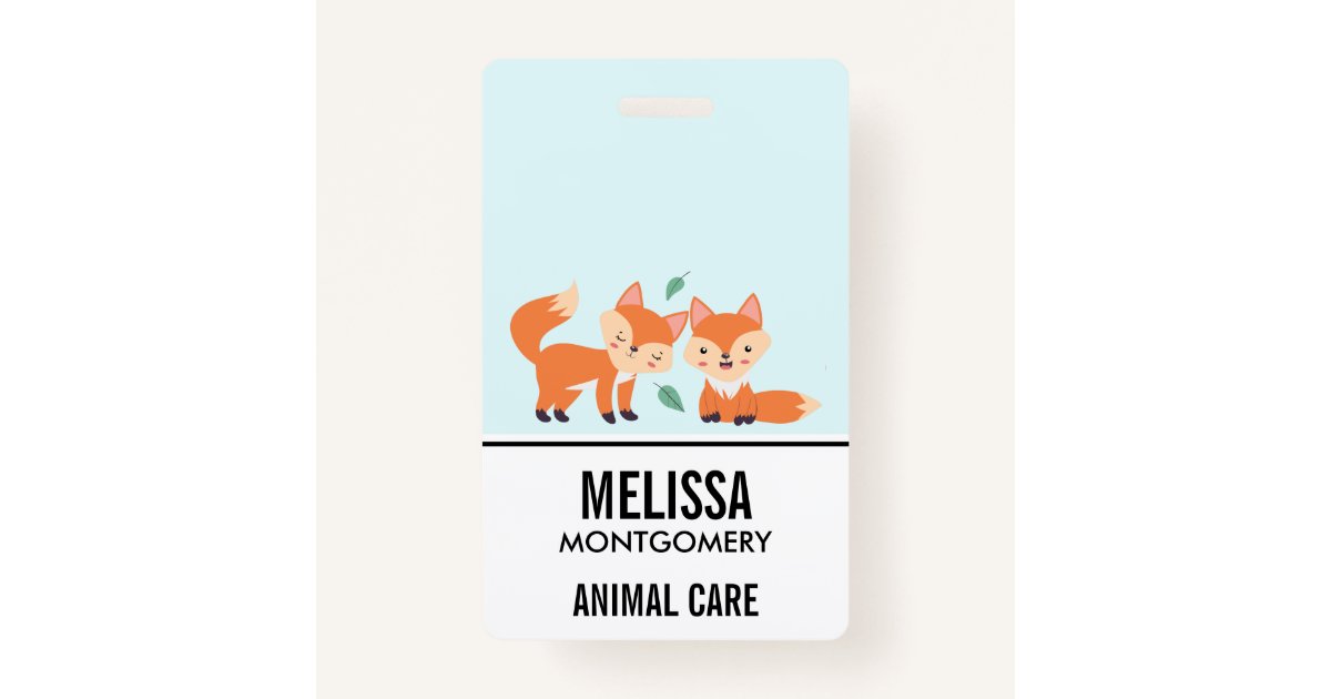Cute Orange Foxes Graphic Illustration Badge | Zazzle