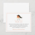 Cute Orange Robin Simple Elegant Funeral Thank You Note Card | Zazzle