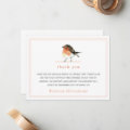 Cute Orange Robin Simple Elegant Funeral Thank You Note Card | Zazzle