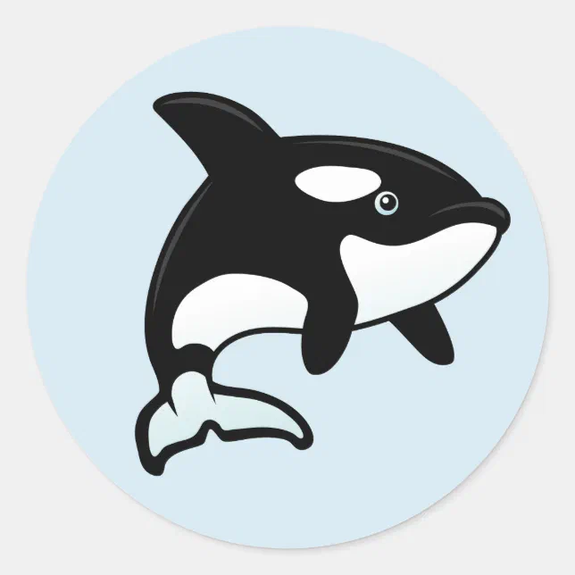 Cute Orca / Killer Whale Classic Round Sticker | Zazzle