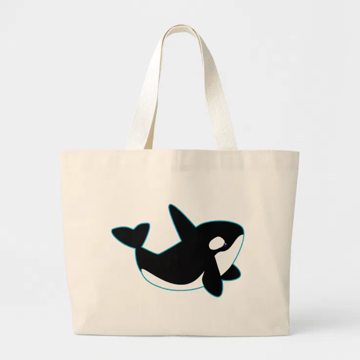 Cute Orca (Killer Whale) Large Tote Bag | Zazzle