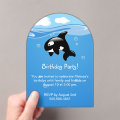 Cute Orca Whale Birthday Party Acrylic Invitations | Zazzle