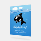 Cute Orca Whale Birthday Party Acrylic Sign | Zazzle