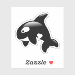 Cute Orca Whale Sticker | Zazzle