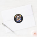 Cute Otter Astronaut Outer Space Shuttle Cadet Classic Round Sticker ...