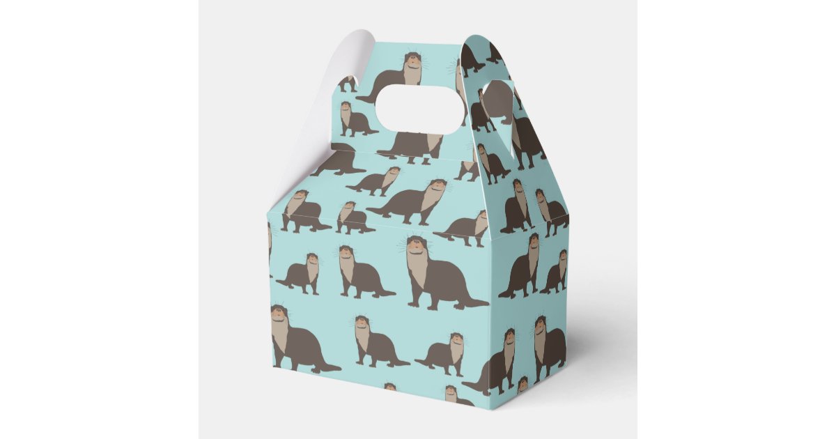 Cute Otter Illustration Pattern Favor Boxes | Zazzle
