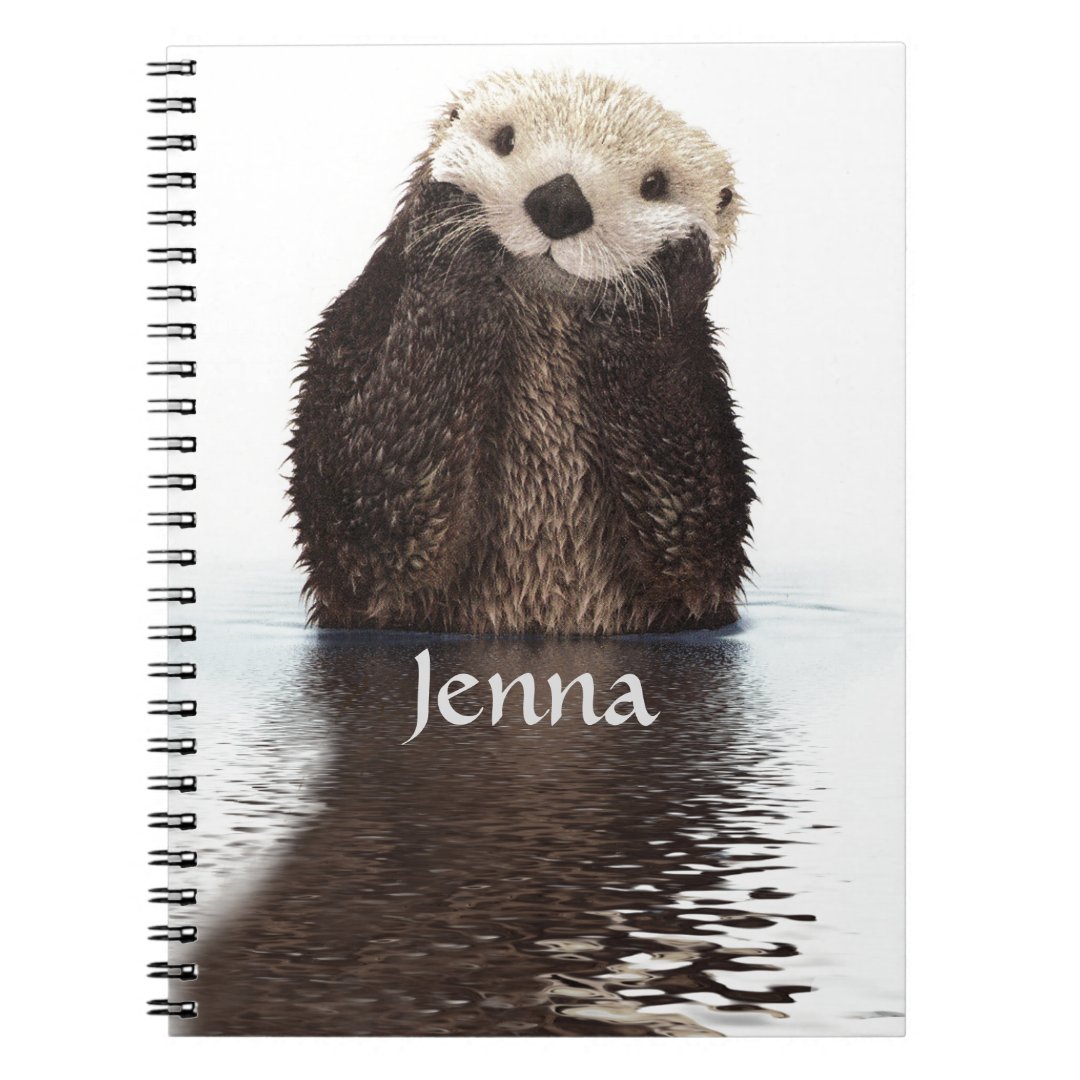 Cute Otter in Water Notebook | Zazzle