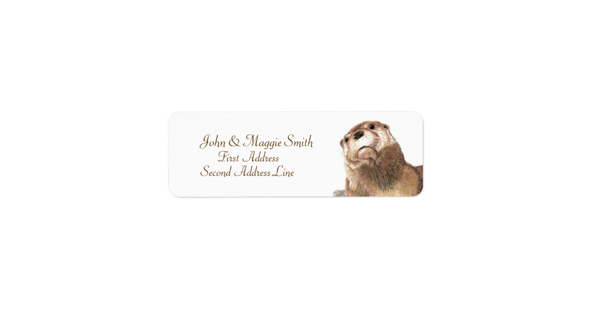 Cute Otter - watercolor Animal - Address Label | Zazzle