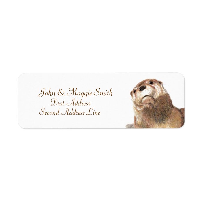 Cute Otter - watercolor Animal - Address Label | Zazzle.com