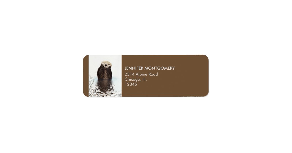 Cute Otter Wildlife Image Label | Zazzle