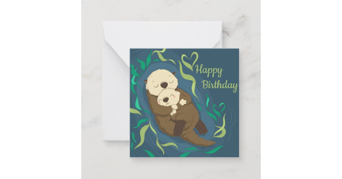 Cute Otters Note Card | Zazzle